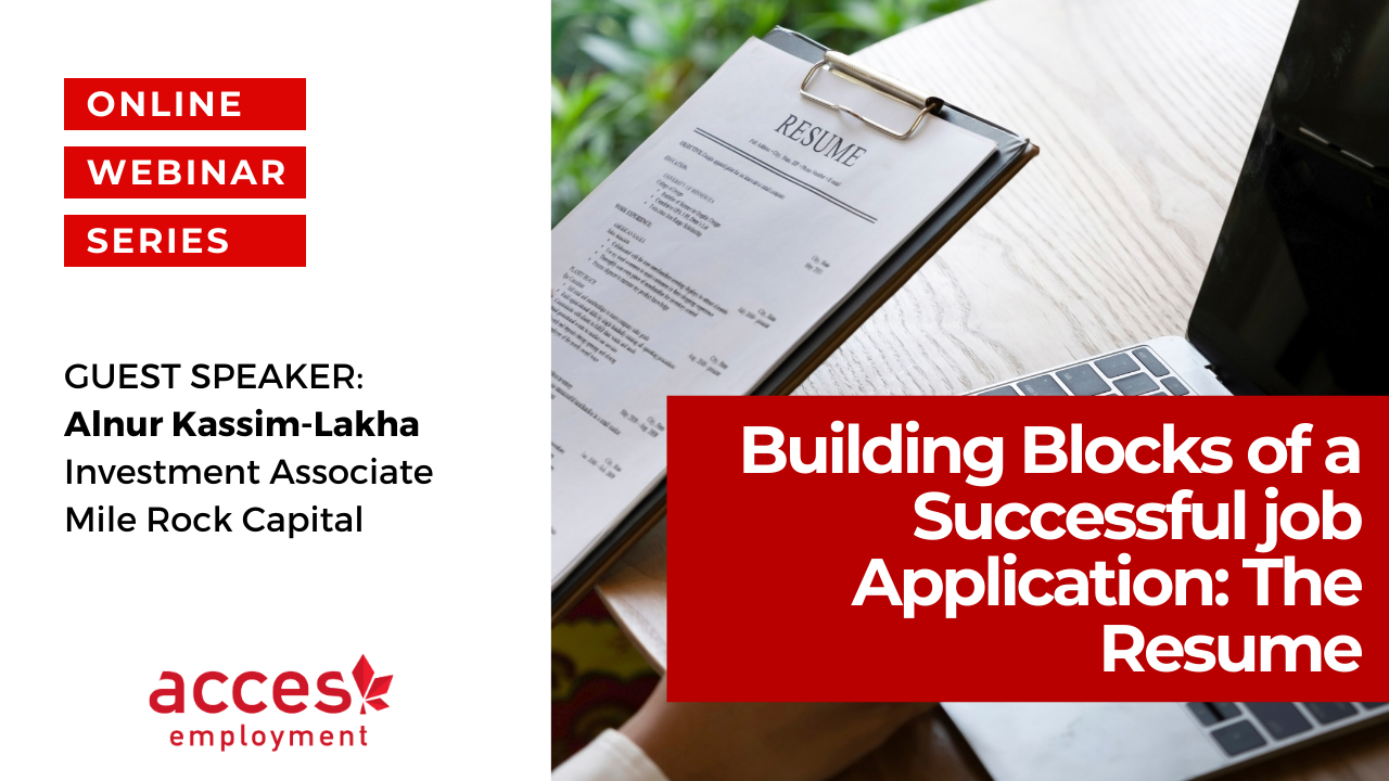 Webinar: Building Blocks of a Successful Job Application: The Resume ...